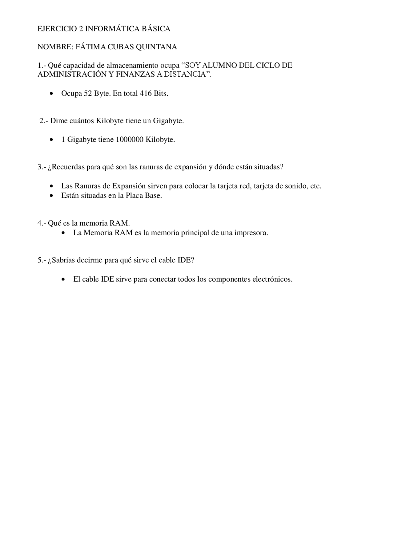 Ejercicios De Ofimática Y Proceso De La Información Docsity