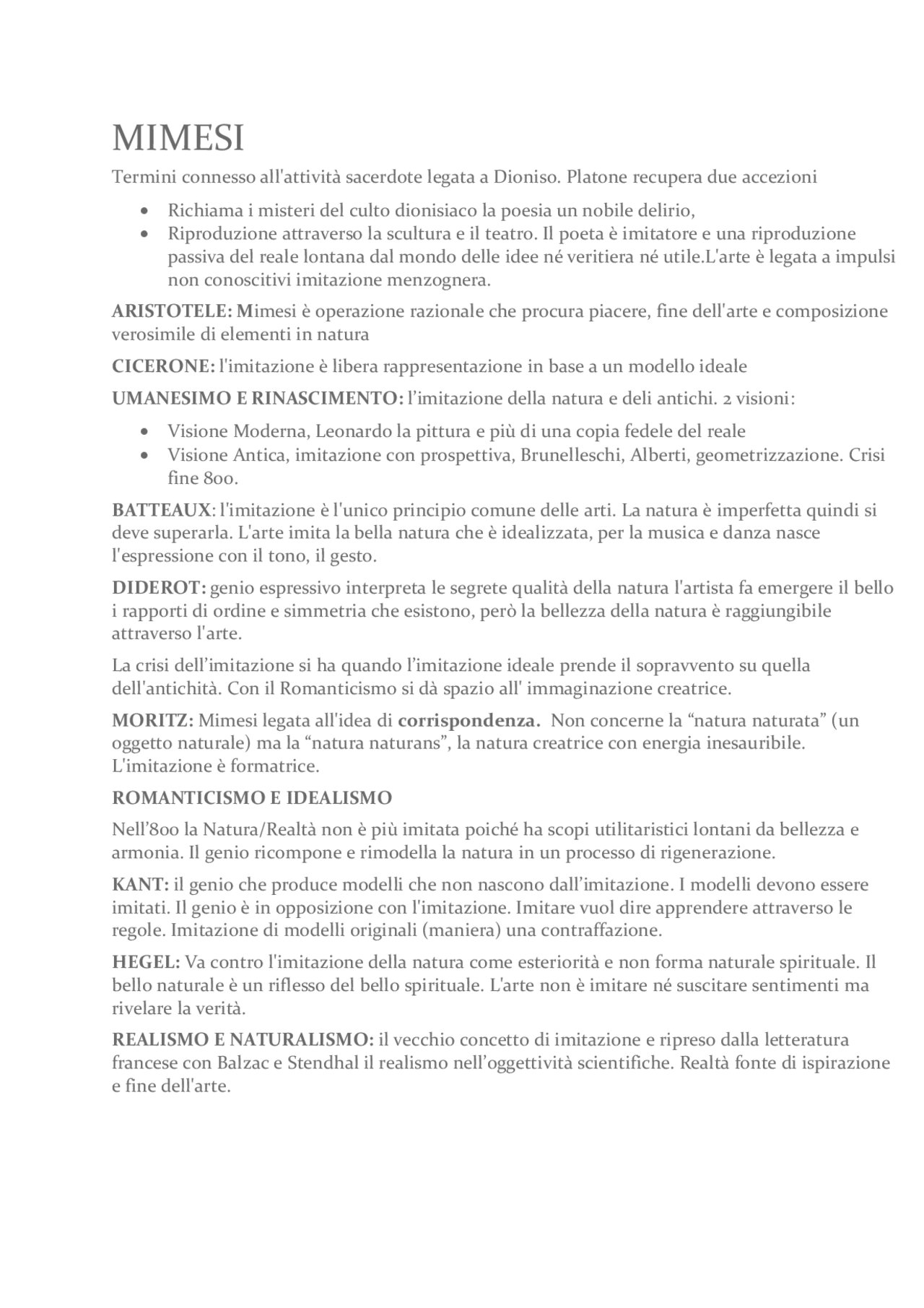 Riassunto Estetica Franzini Docsity