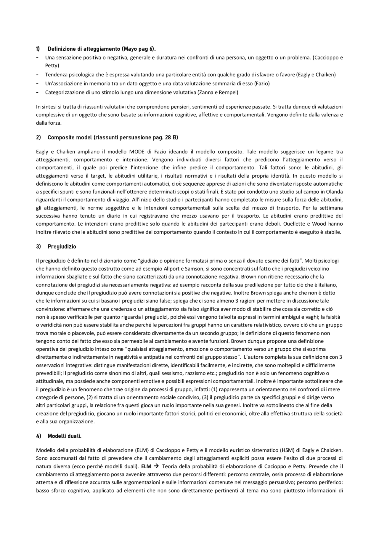 Domande Psicologia Degli Atteggiamenti Docsity