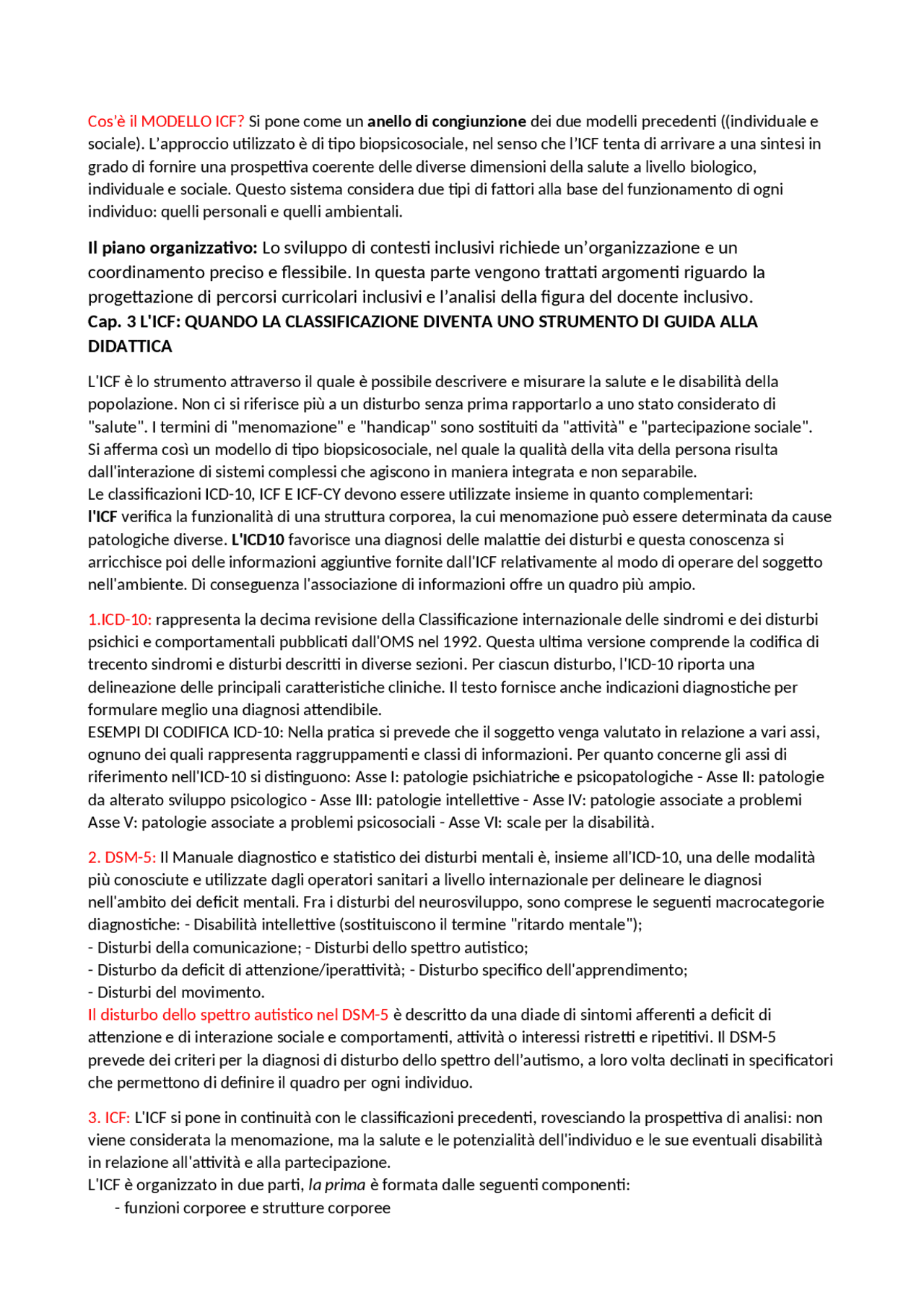 Riassunto Didattica Speciale E Inclusione Scolastica Docsity