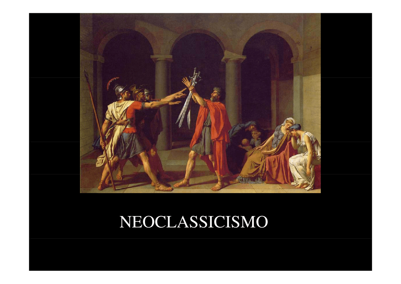 STORIA DELL'ARTE - NEOCLASSICISMO - Docsity