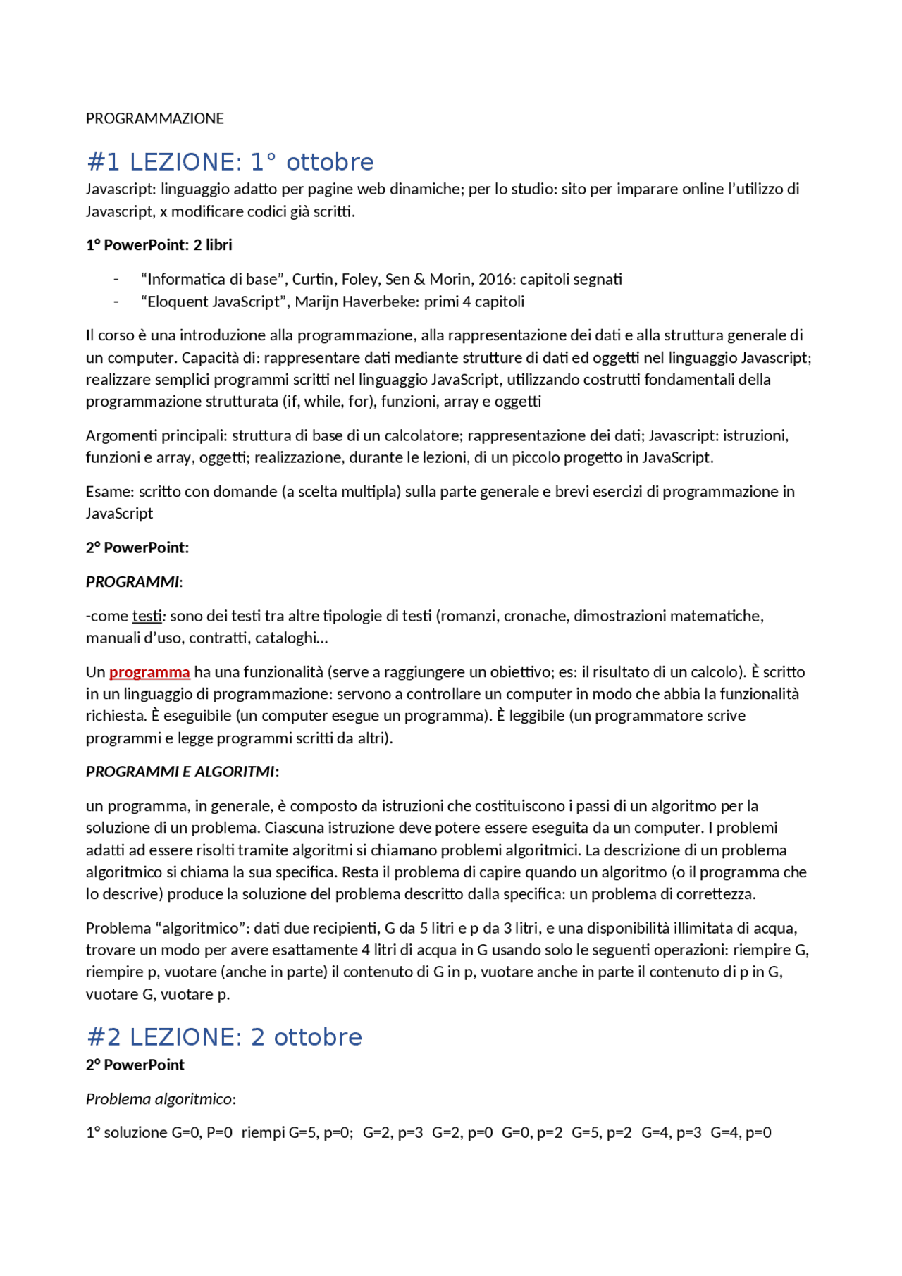 Appunti Completi Di Fondamenti Di Informatica E Programmazione
