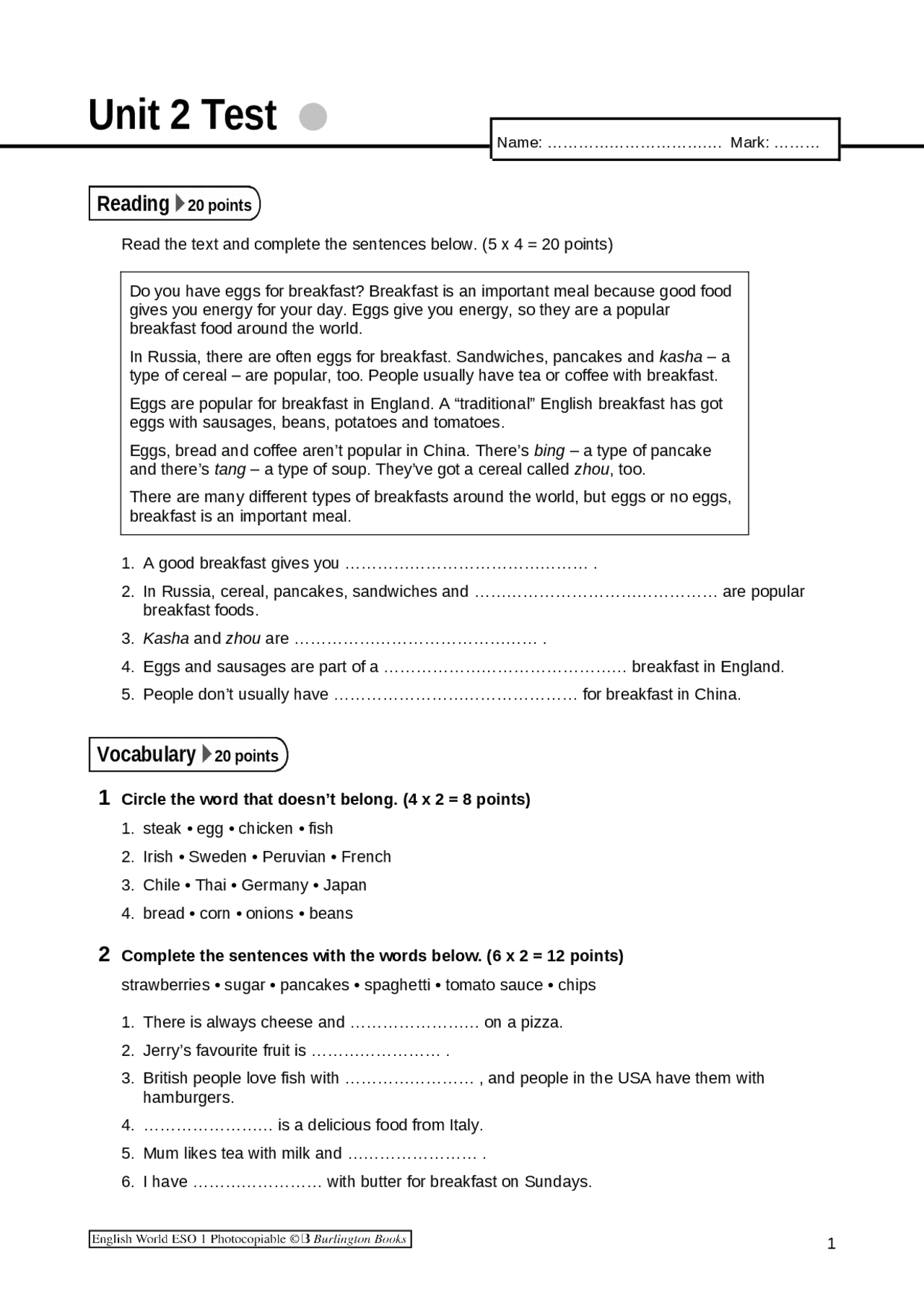 Test your knowledge yourself! - Docsity