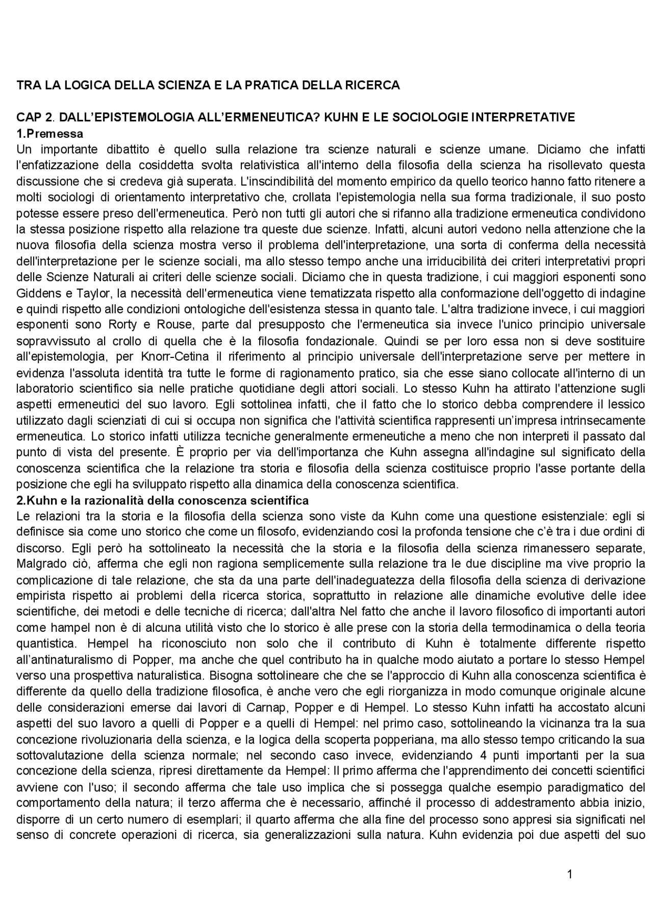 Dispense Per Esoneri Di Storia E Metodo Delle Scienze Sociali Docsity