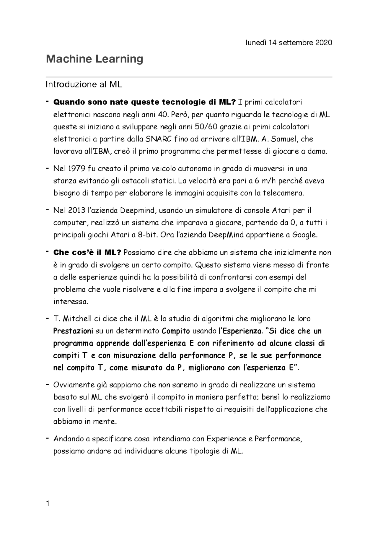 Appunti Machine Learning Ml Appunti Di Machine Learning Docsity