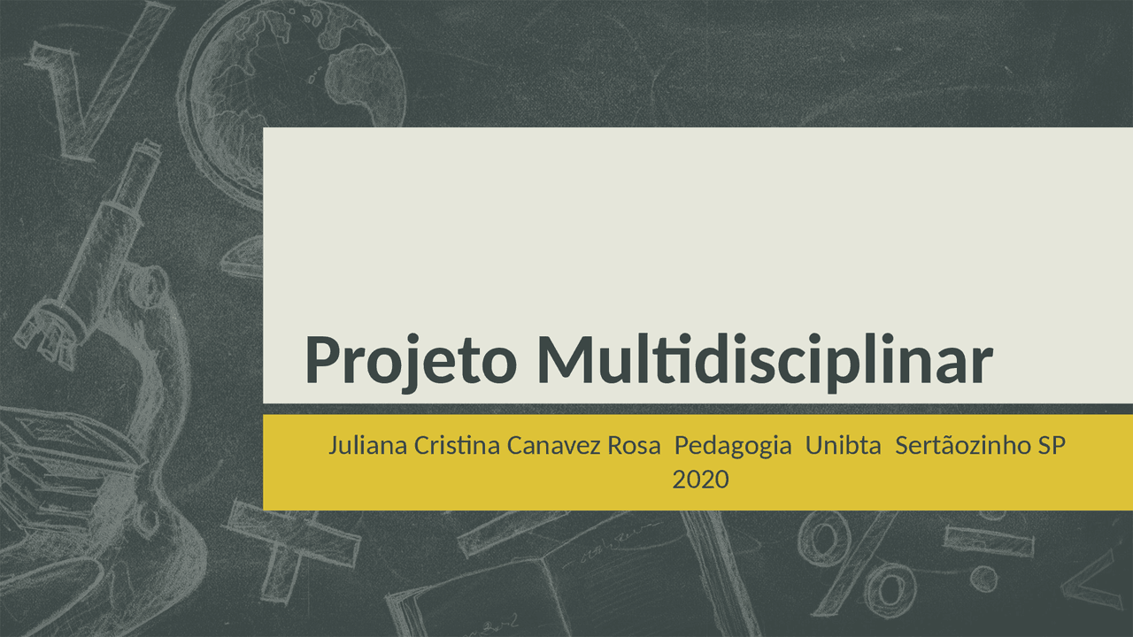 Projeto Multidisciplinar Manuais Projetos Pesquisas Pedagogia Docsity