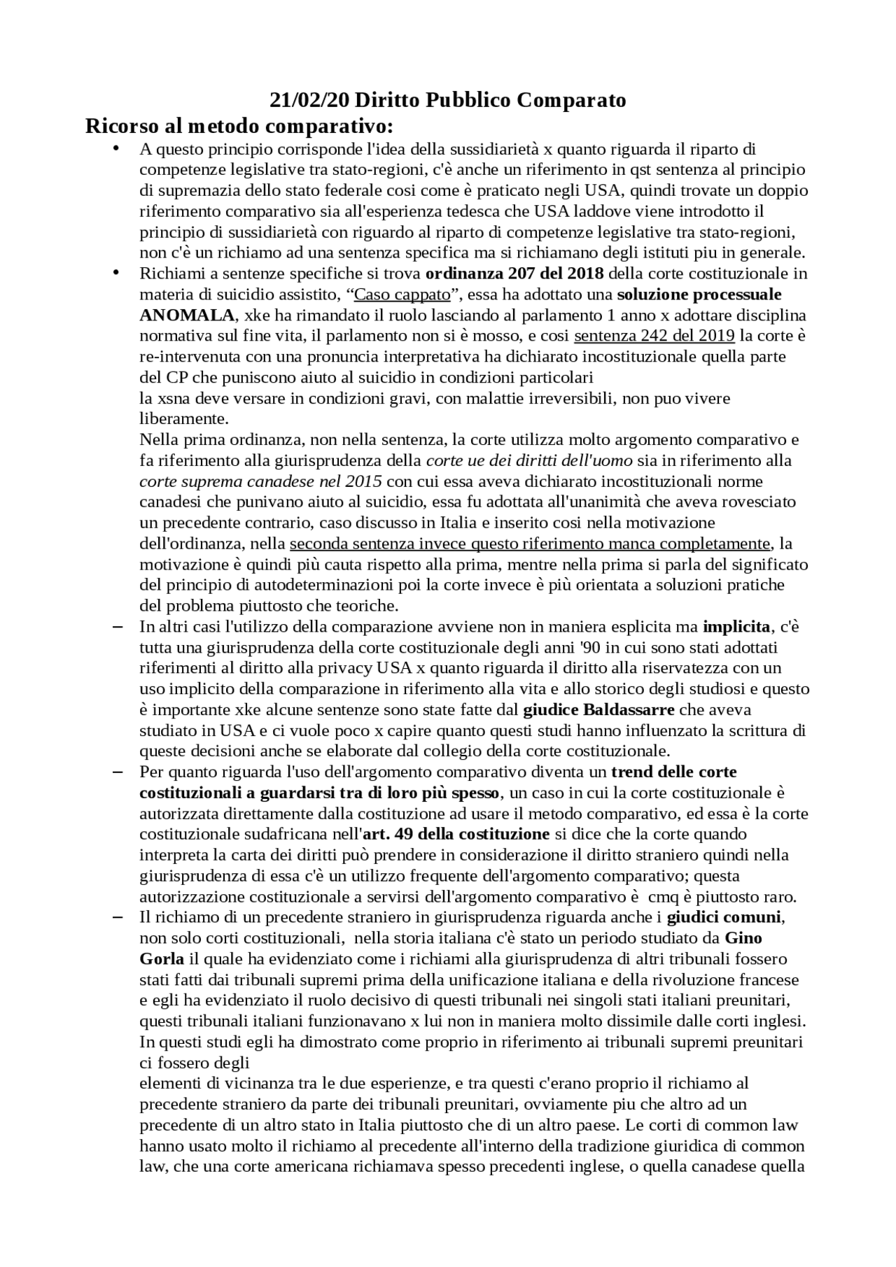 Trascrizione Su Comparazione Docsity