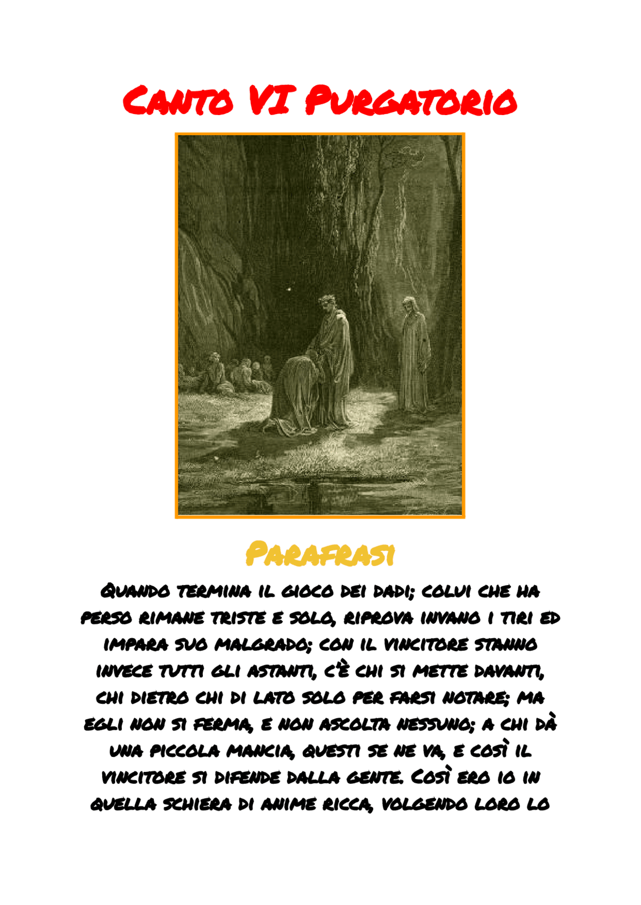 Canto VI Purgatorio - Docsity