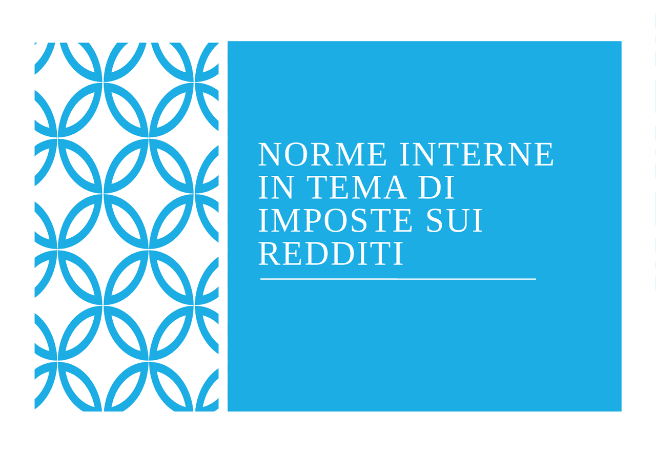 Norme Interne Imposte Sui Redditi Docsity