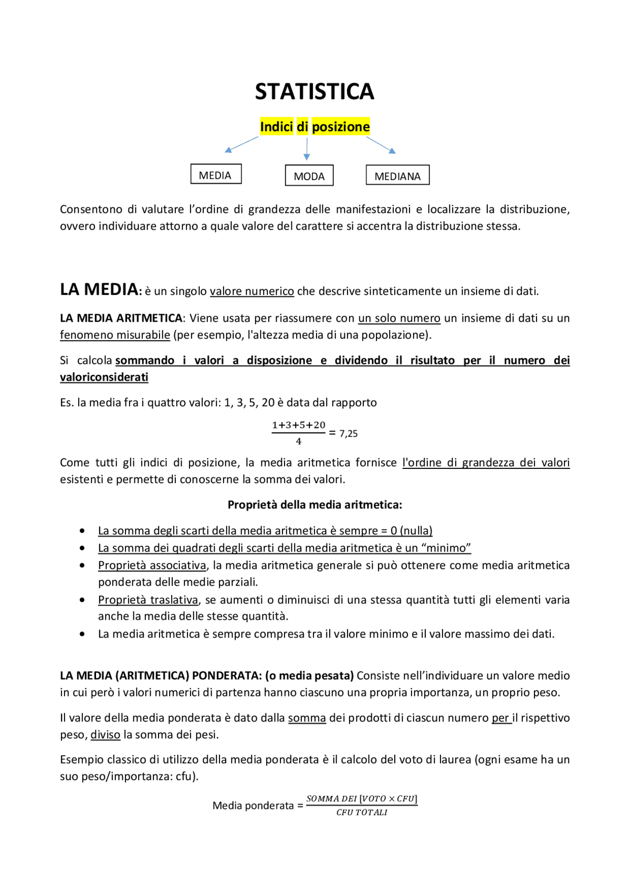Elementi di statistica per lo studio della sociologia - Docsity