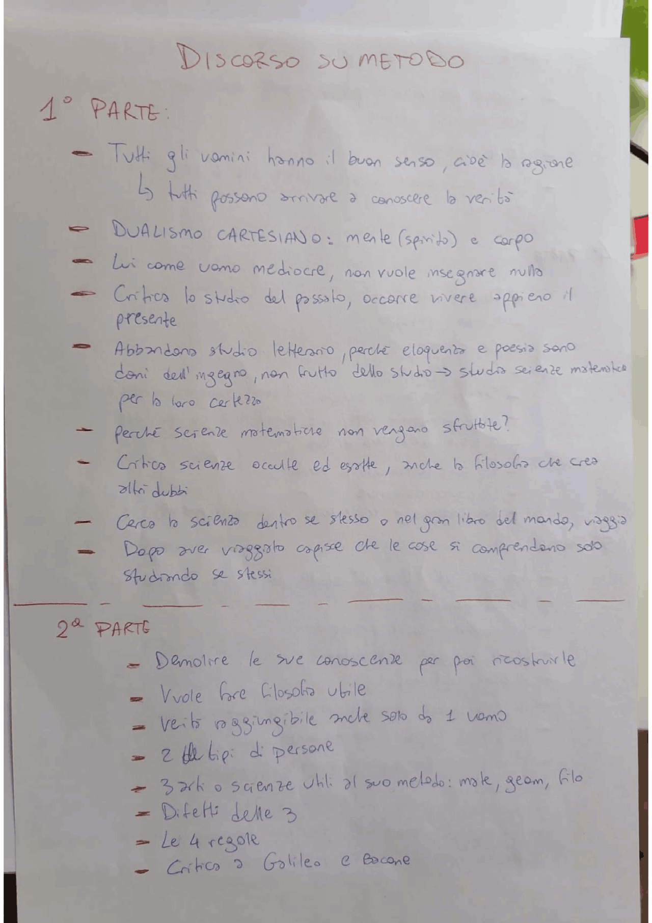 Cartesio Discorso Sul Metodo 1 Docsity
