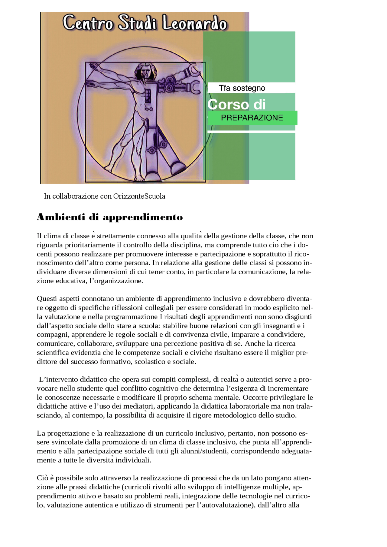Ambienti Di Apprendimento Docsity