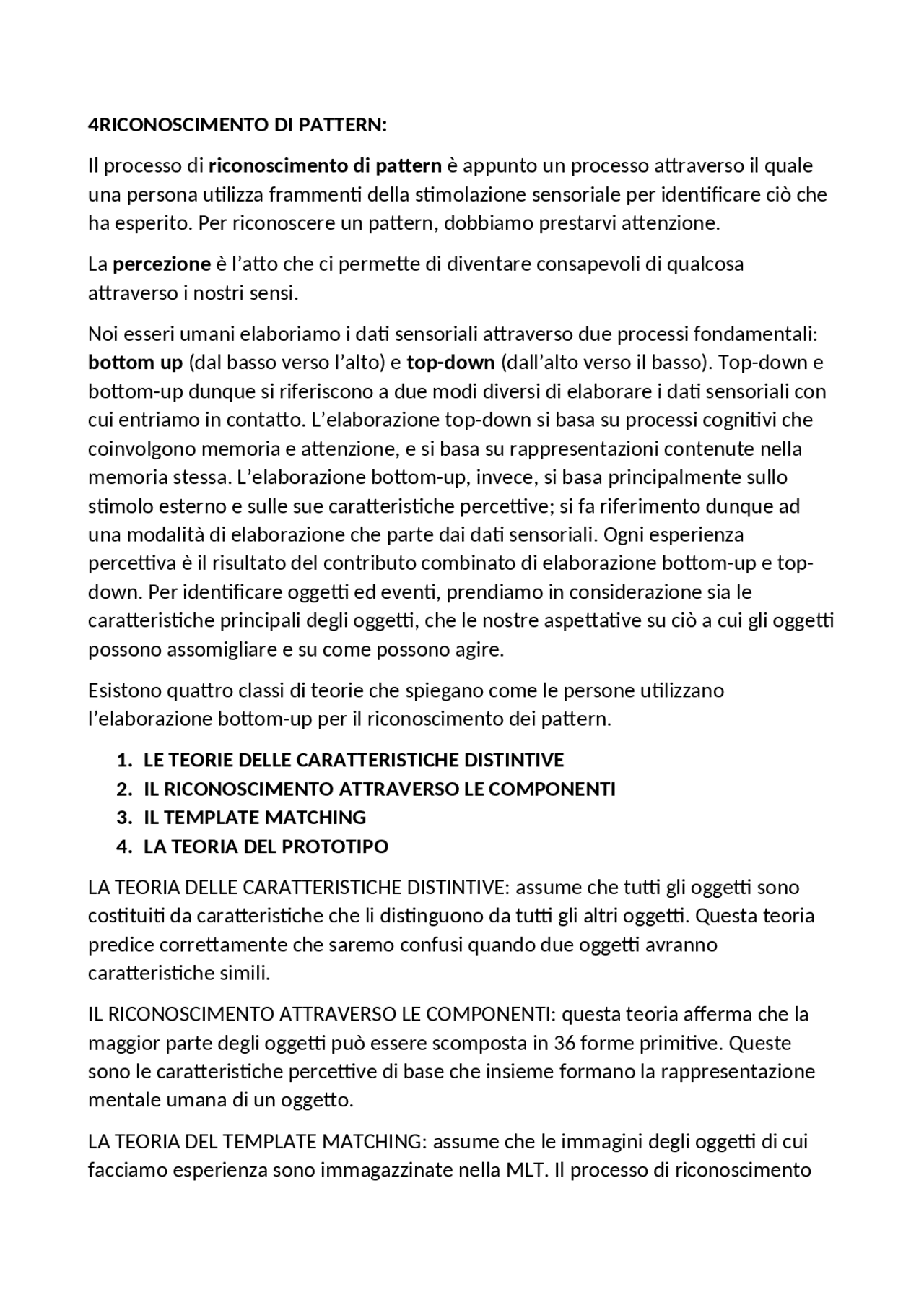 Scienze Cognitive Riassunto Sintesi Del Corso Di Scienze Cognitive