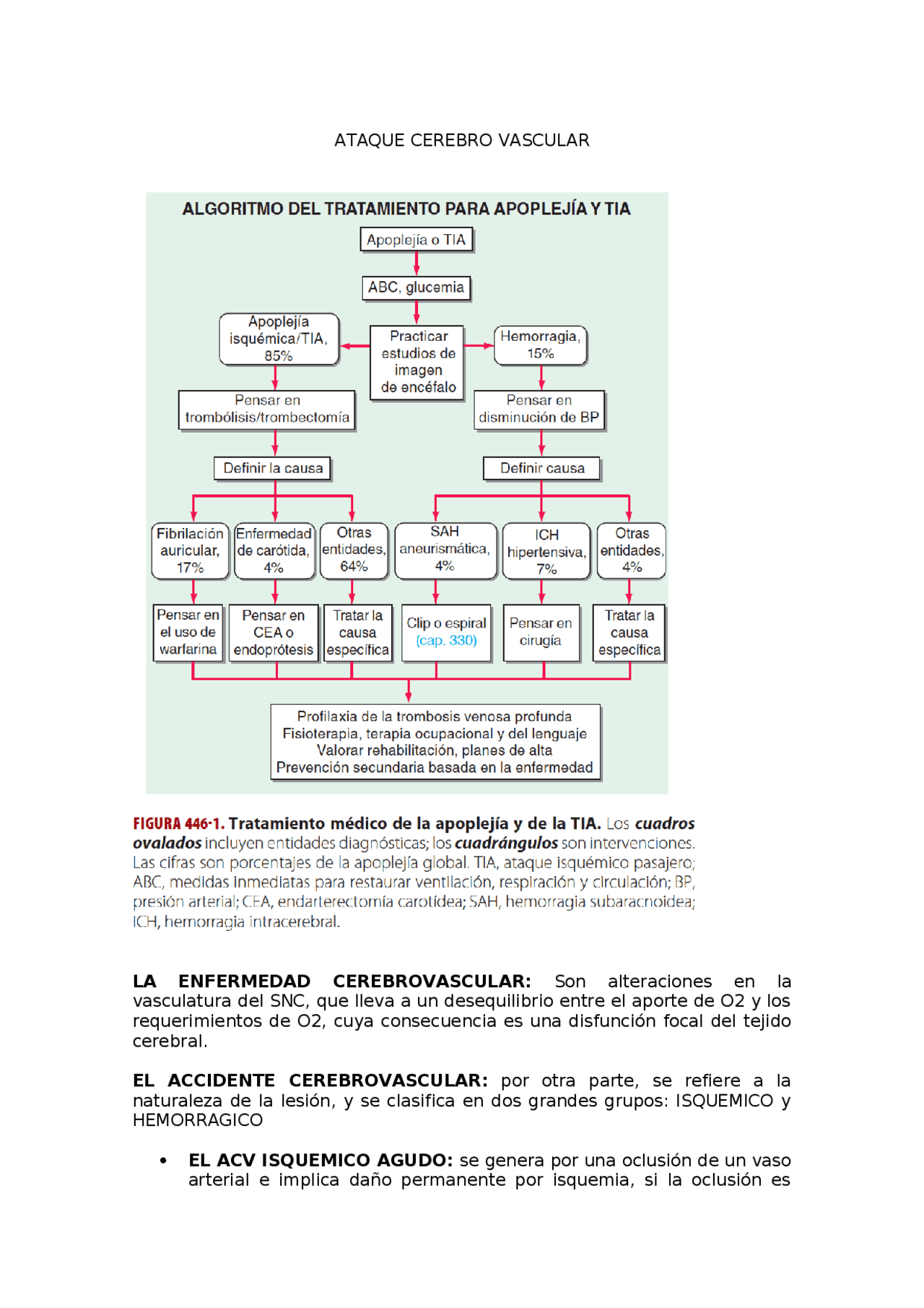 Resumen de ACV isquemico - Docsity
