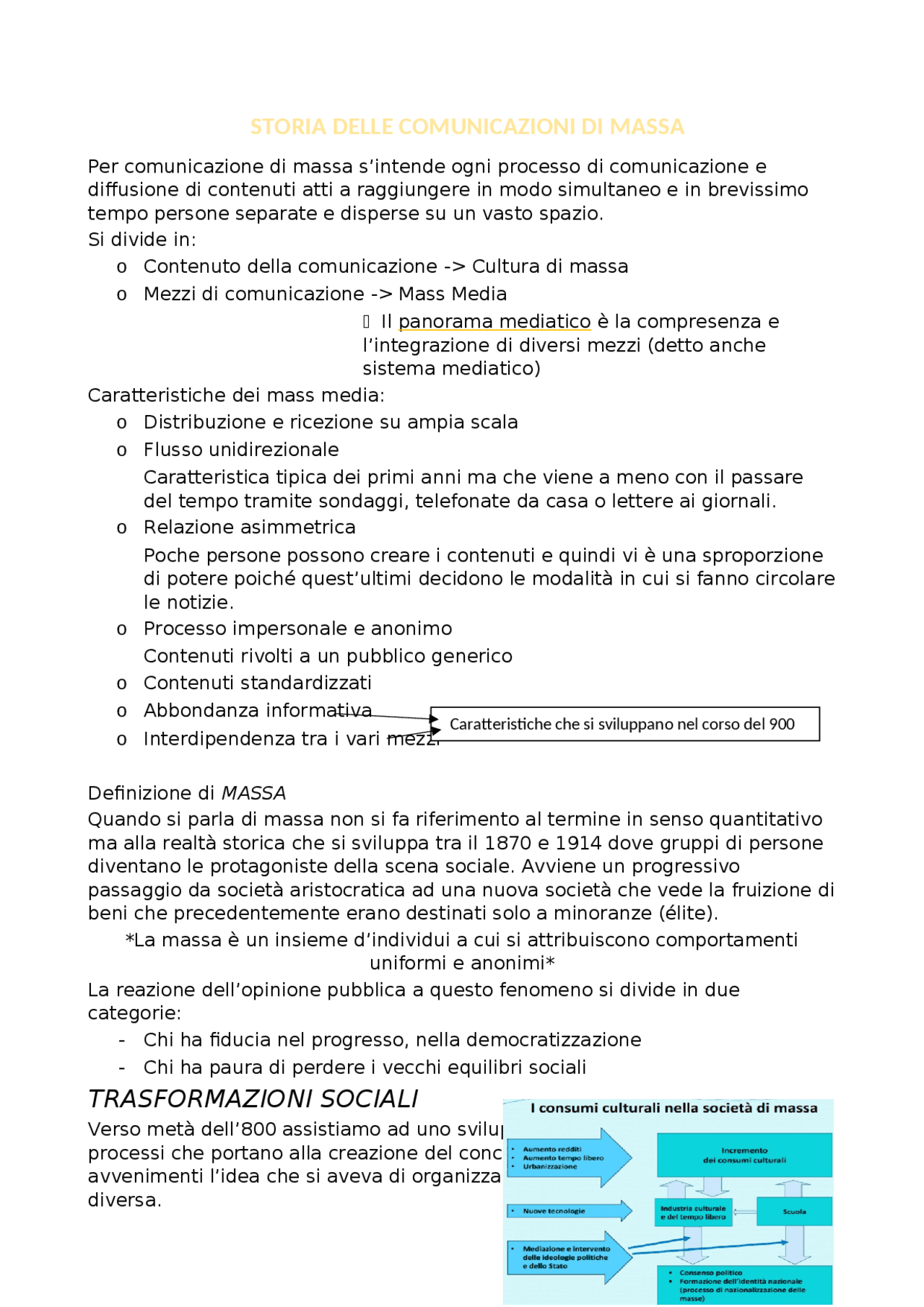 Storia Delle Comunicazioni Di Massa Lezioni Gagliardi Docsity
