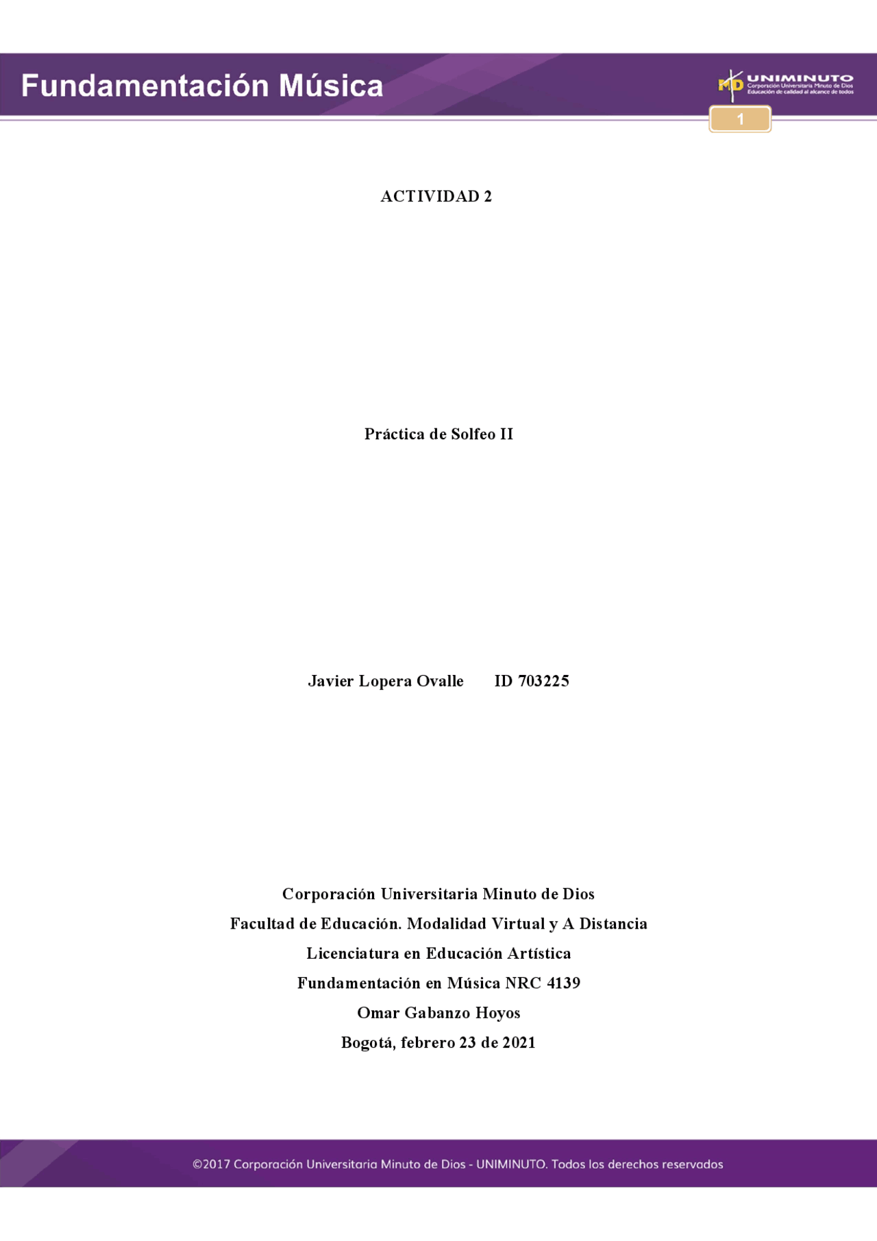 PRACTICA DE SOLFEO II - Docsity