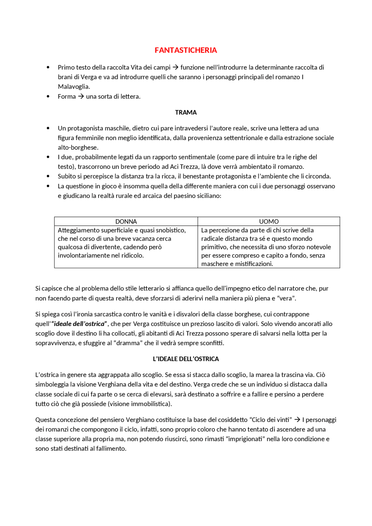 Appunti Sulle Opere Di Giovanni Verga Docsity