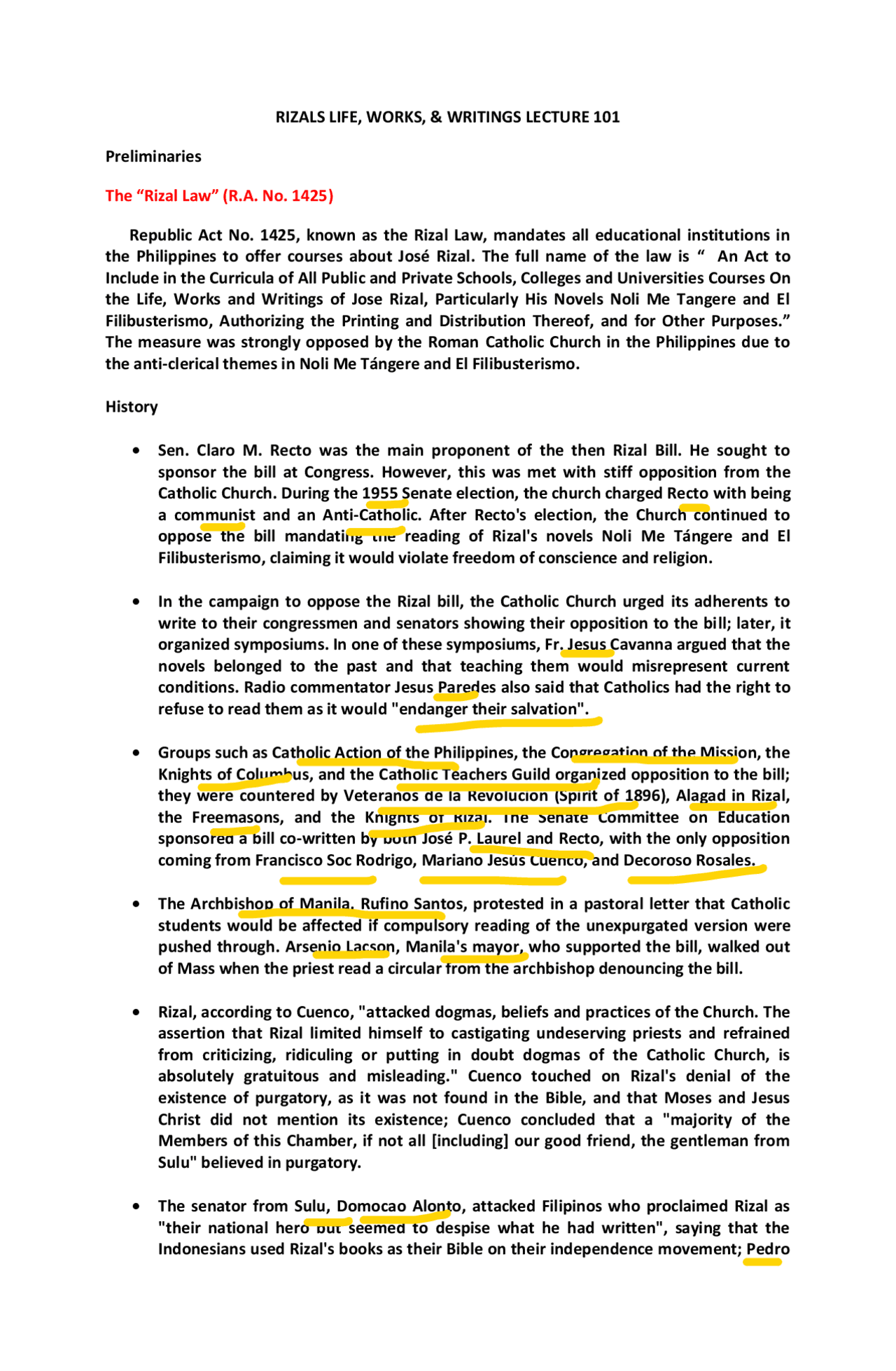 Introduction to Lecture 101 - Docsity