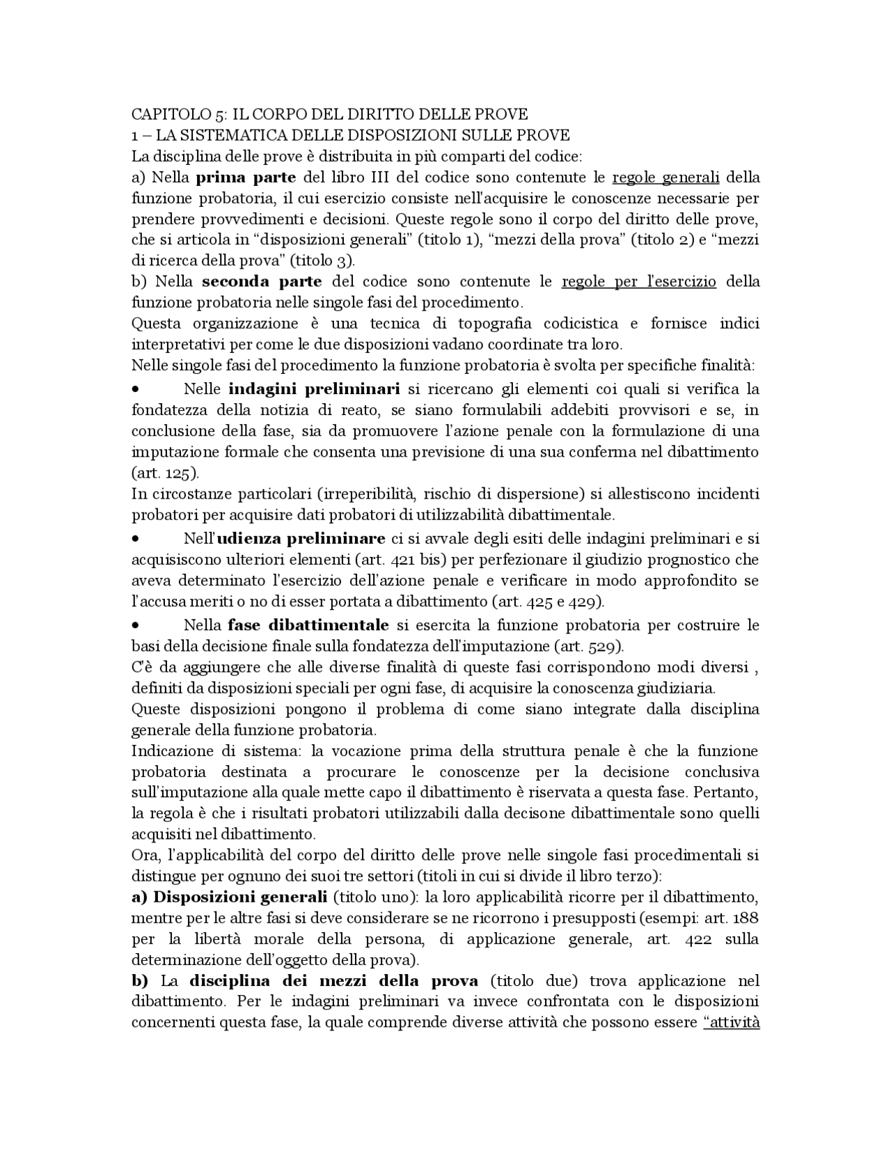 Riassunto Del Manuale Di Procedura Docsity