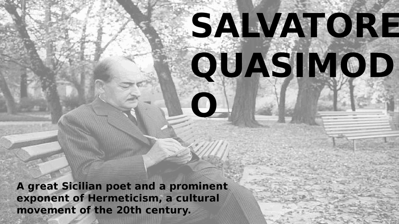 Salvatore Quasimodo In Inglese Docsity