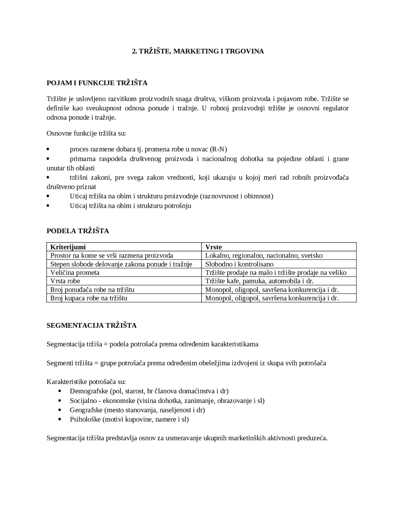 Marketing I Tržište Uvod Skripte Predlog Ekonomija Docsity