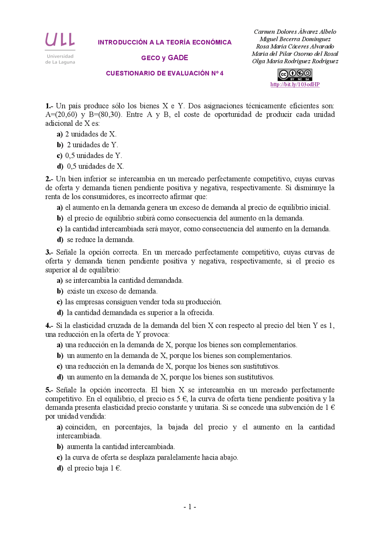 Ejercicios de economia - Docsity