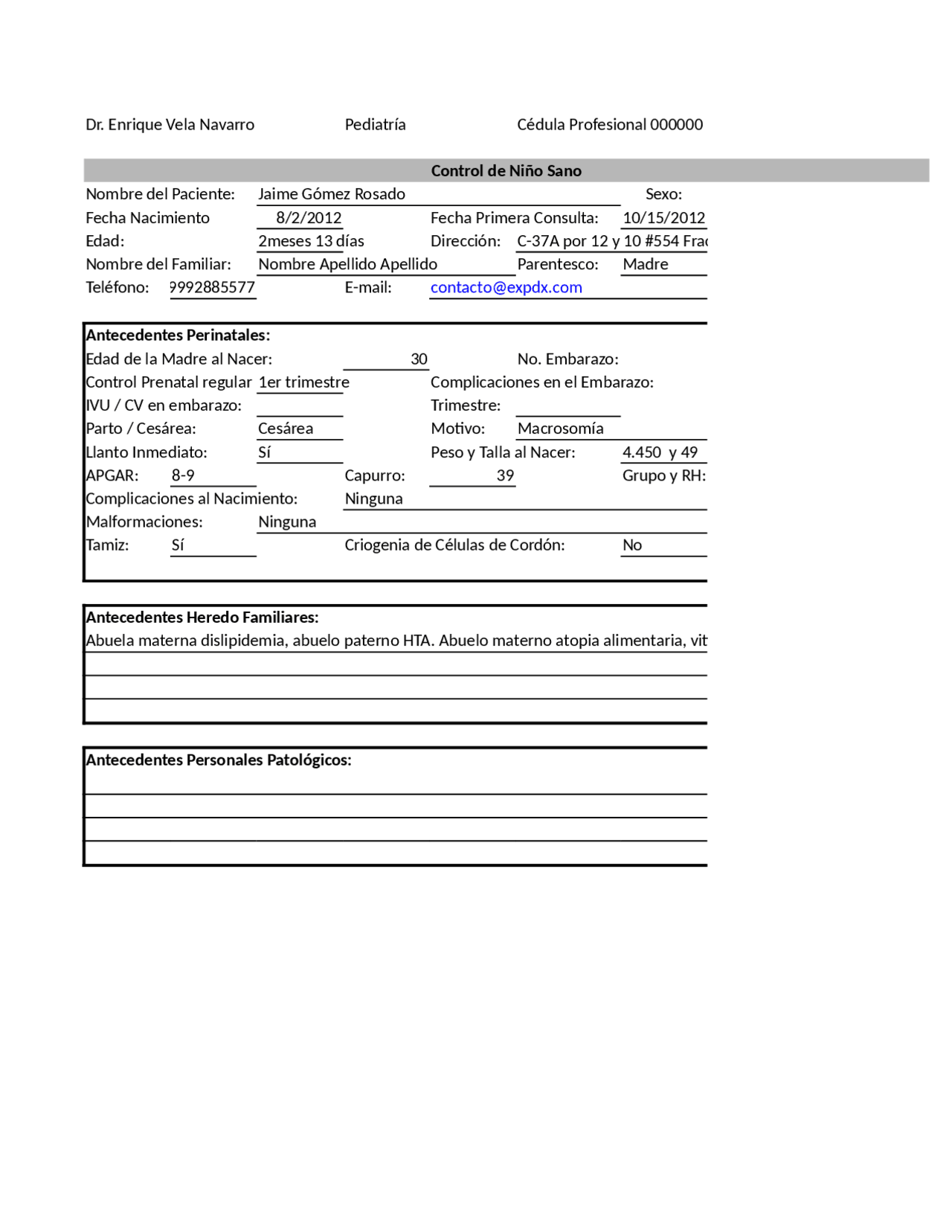 Formato de pediatria - Docsity