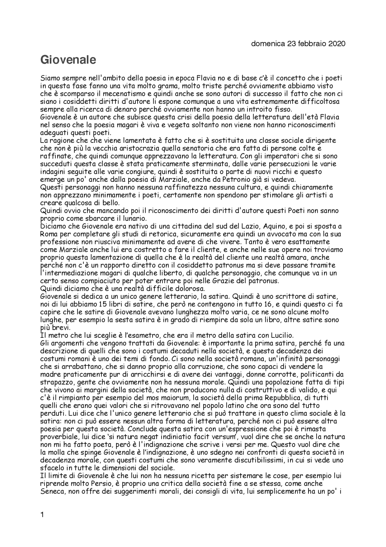 Giovenale Appunti Integrati Docsity