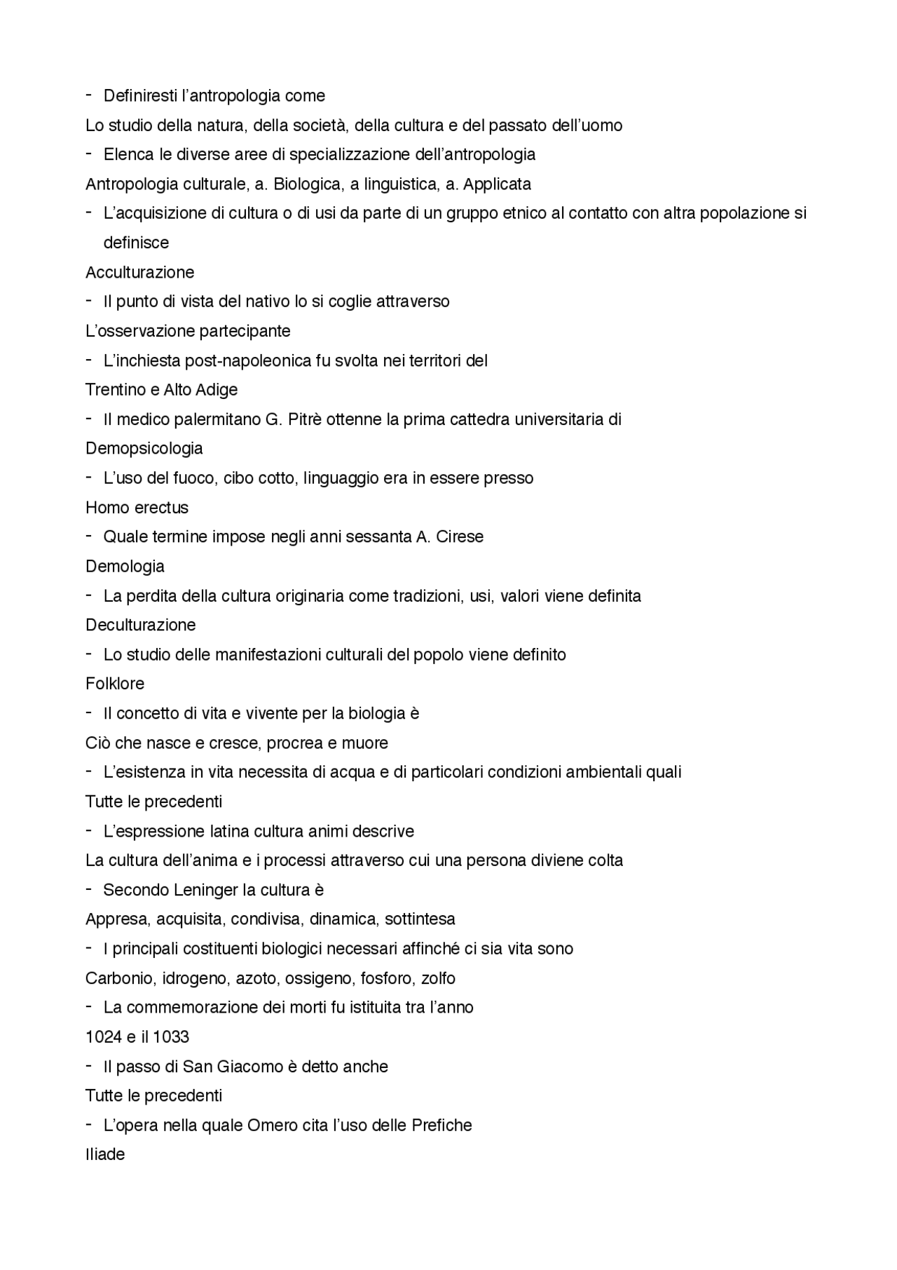 Domande Modulo 1 Anatomia Conoscenze Di Base Docsity