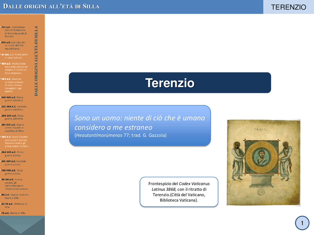 Terenzio Vita E Opere Docsity