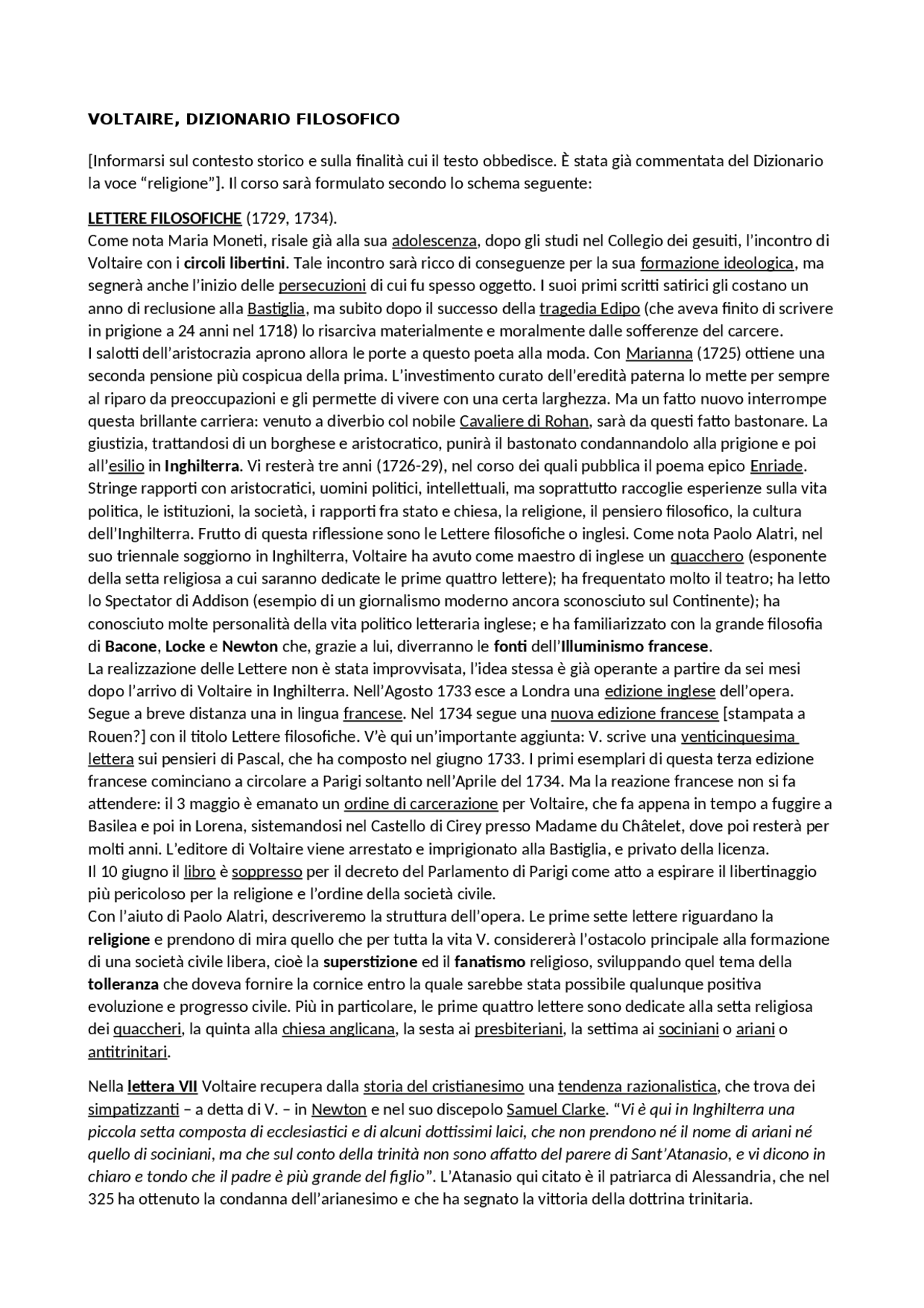Voltaire Opere Appunti Appunti Di Filosofia Docsity