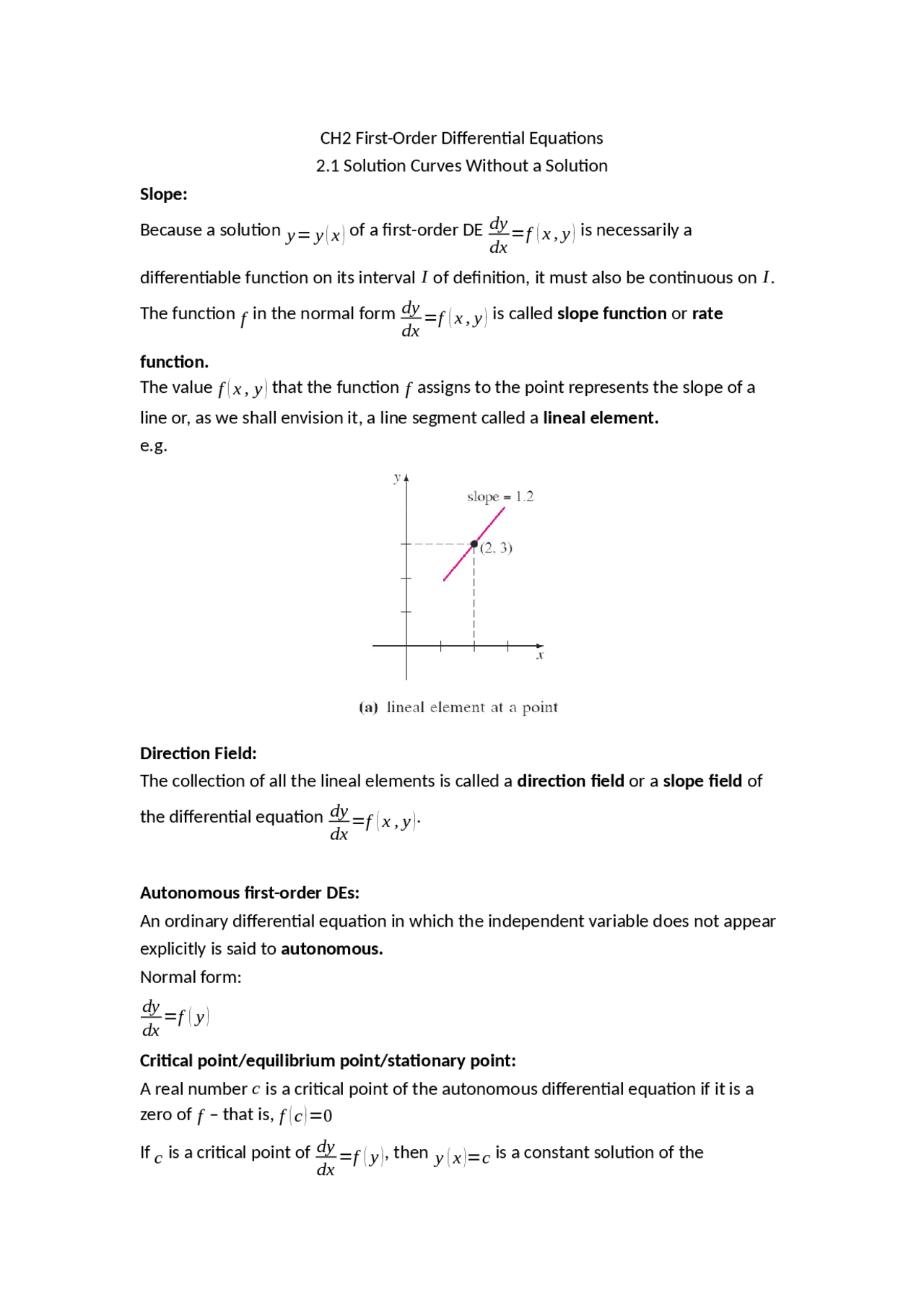 Ch2 First-Order Differential Equations - Docsity