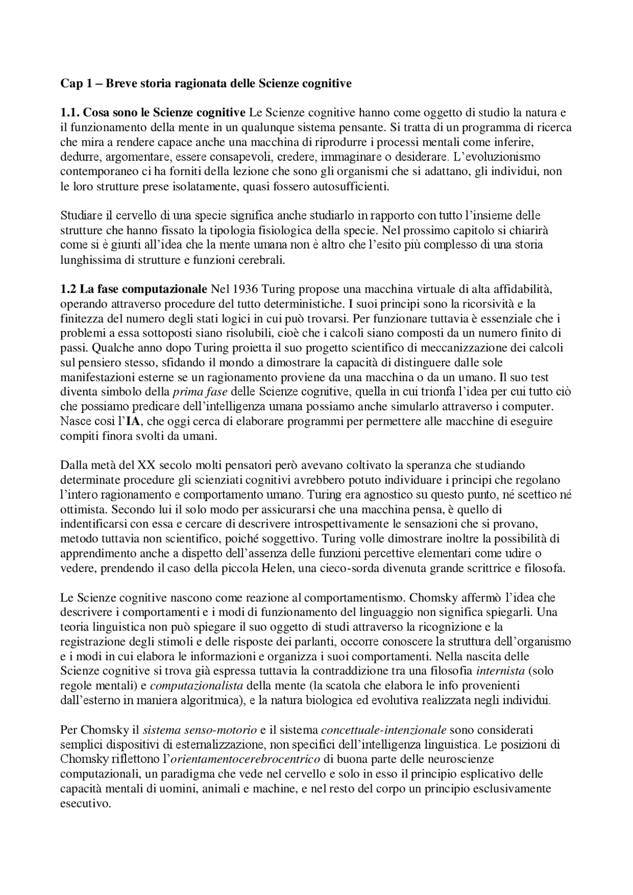 Riassunto Linguaggio Evoluzione E Scienze Cognitive Docsity