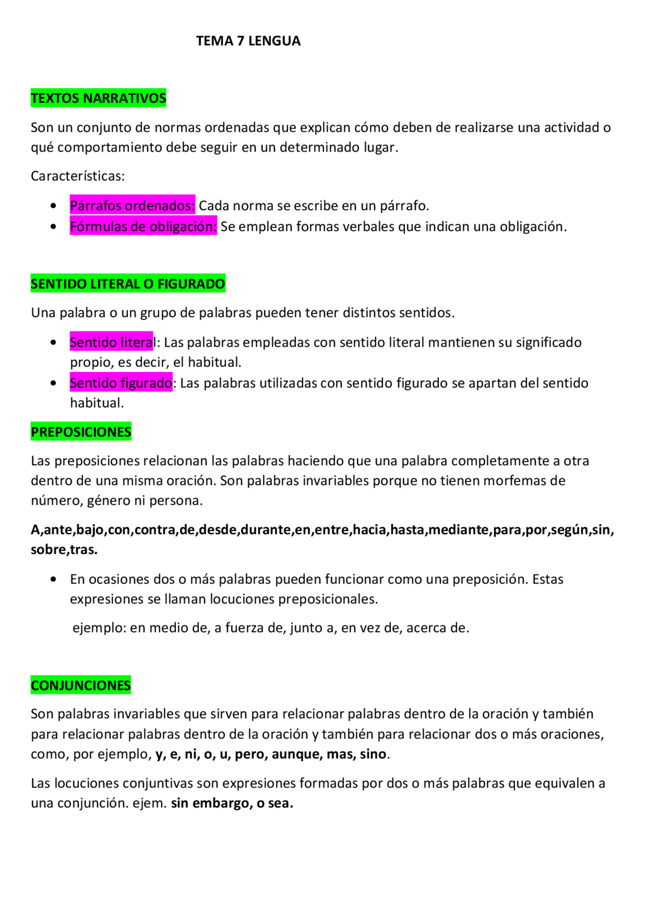 Resumen Tema 7 Lengua 6 primaria sm | Apuntes de Lengua y Literatura ...