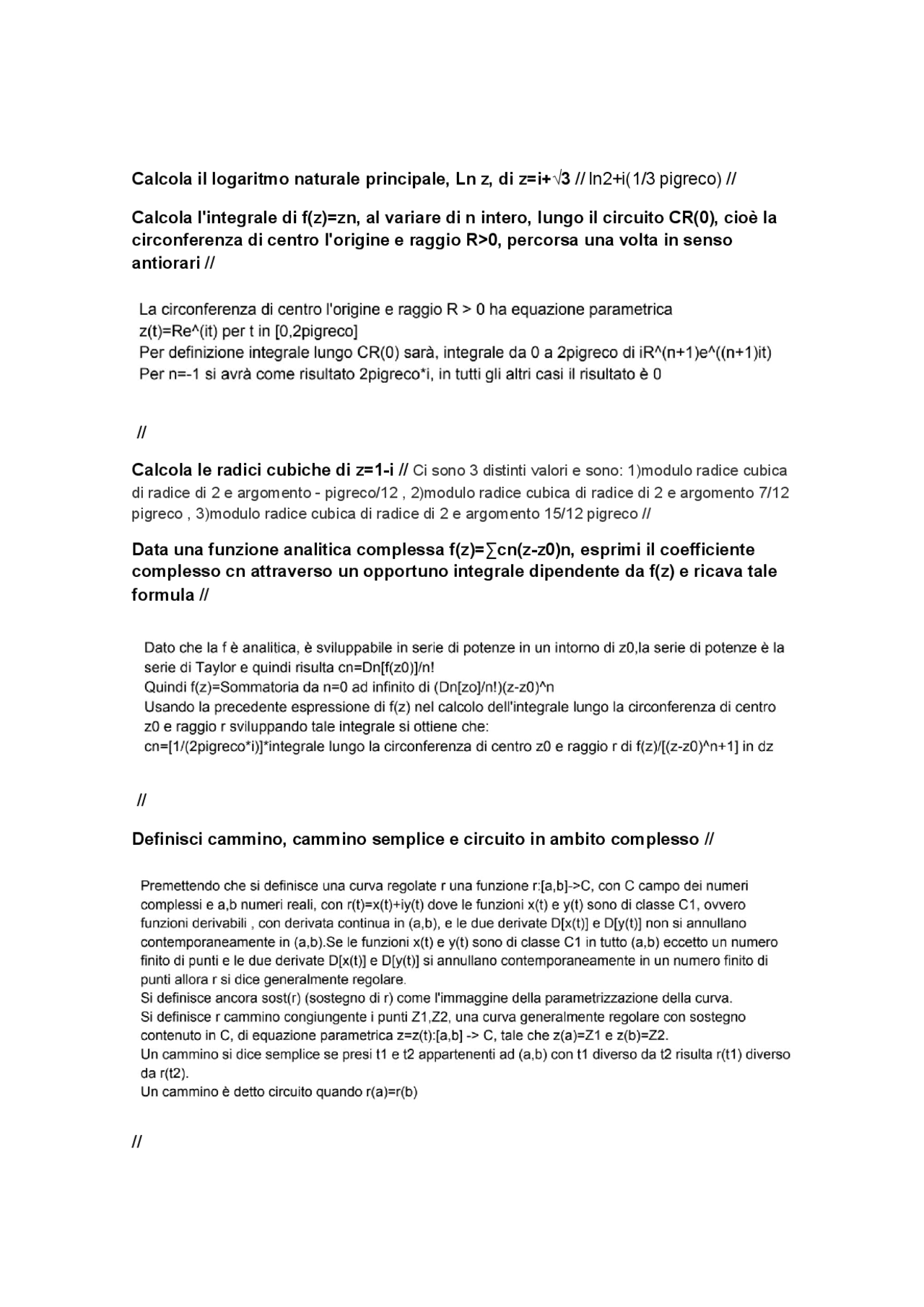 Metodi Matematici Per Ingegneria Alcune Aperte Corrette In Ordine