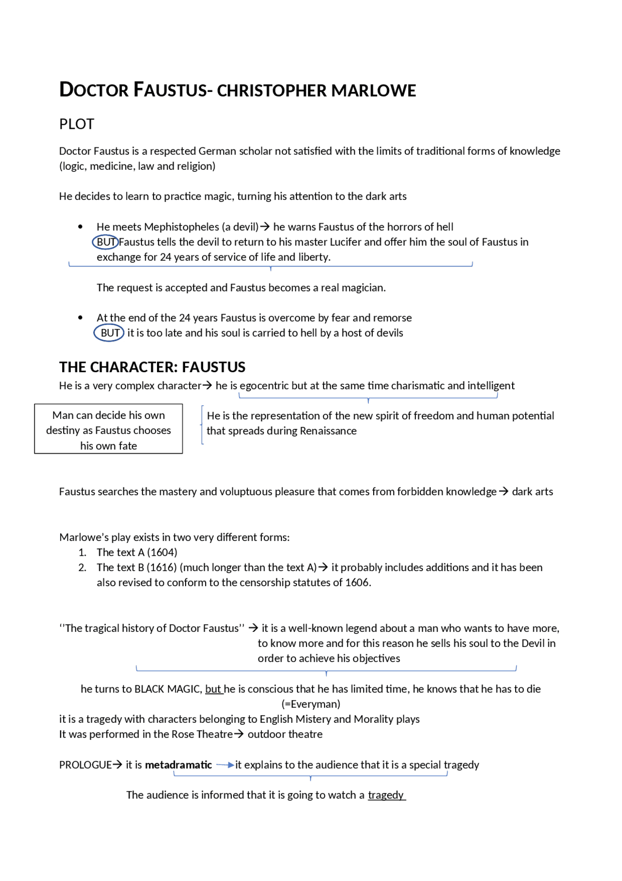 Doctor Faustus-Christopher Marlowe - Docsity