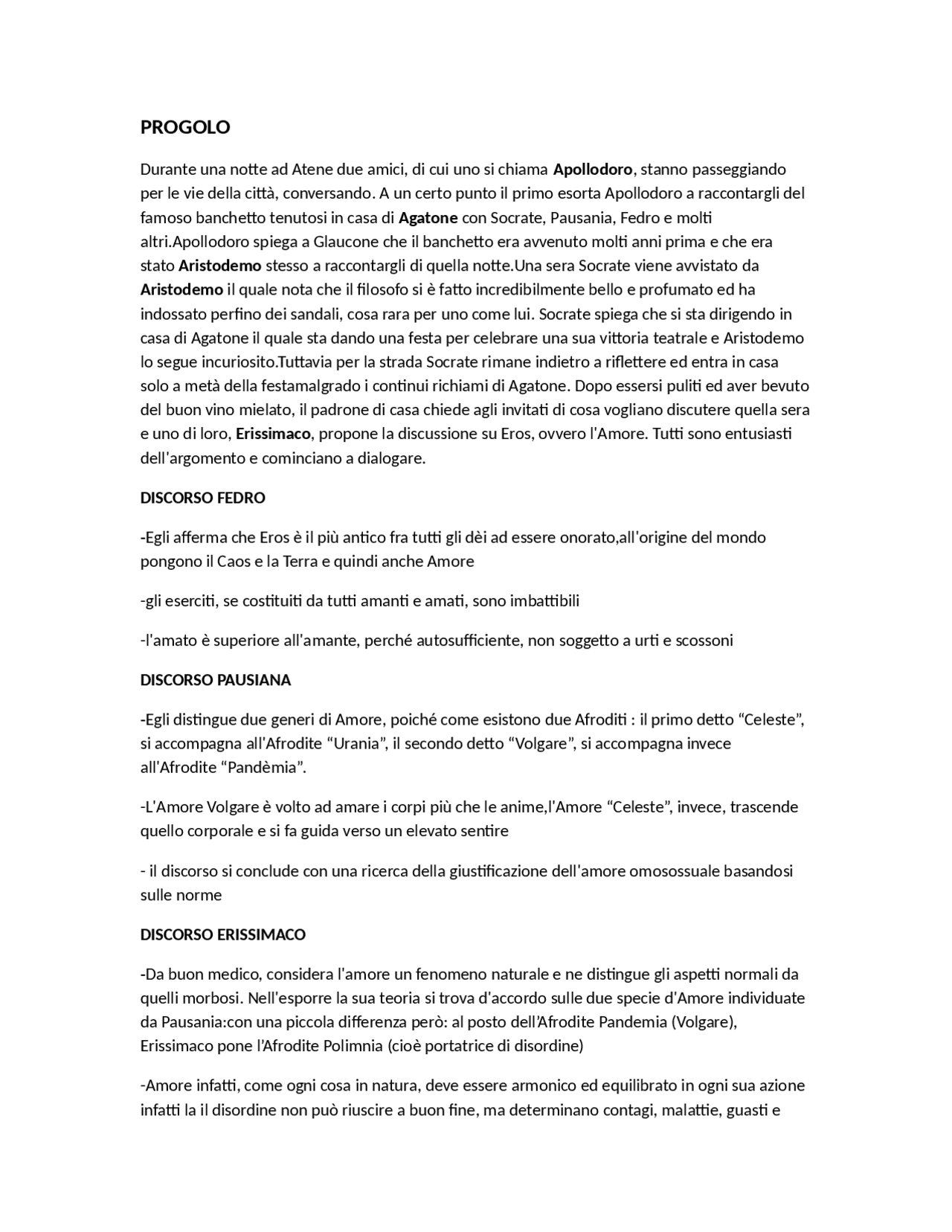 Simposio Riassunto E Sintesi Docsity