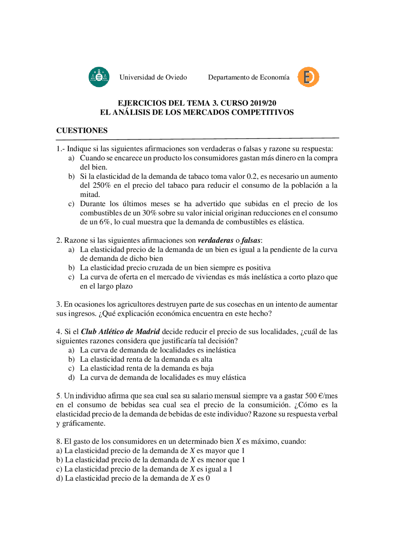 EJERCICIOS MICRO TEMA 3 - Docsity