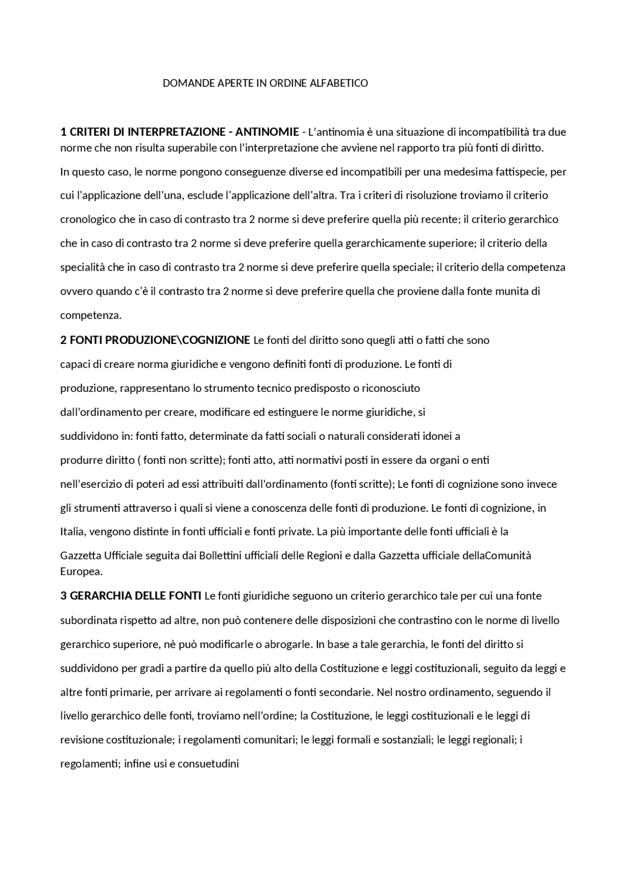 Diritto Pubblico Ordine Alfabetico Panieri Of Law Docsity