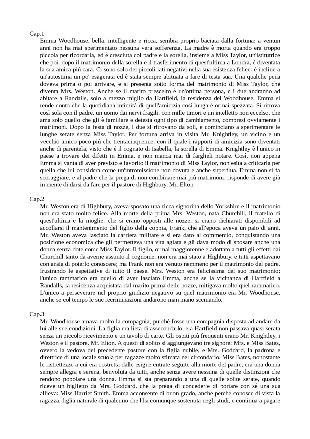 Emma Jane Austen Riassunto Docsity