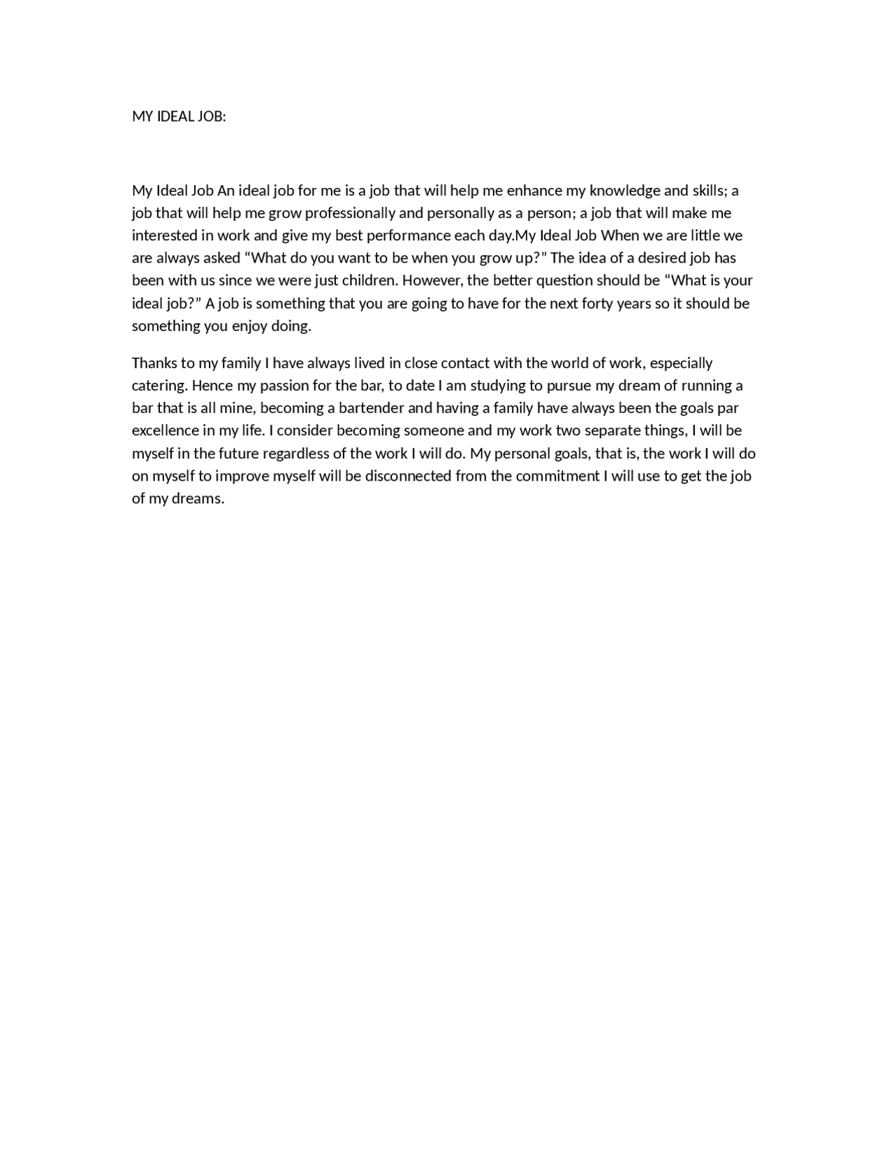 Svolgimento Esercizio Di Inglese Docsity