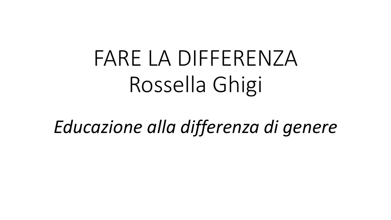 Riassunto Fare La Differenza Di Rossella Ghigi Docsity