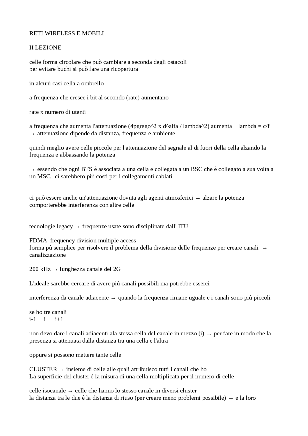 Reti Wirless Appunti Docsity