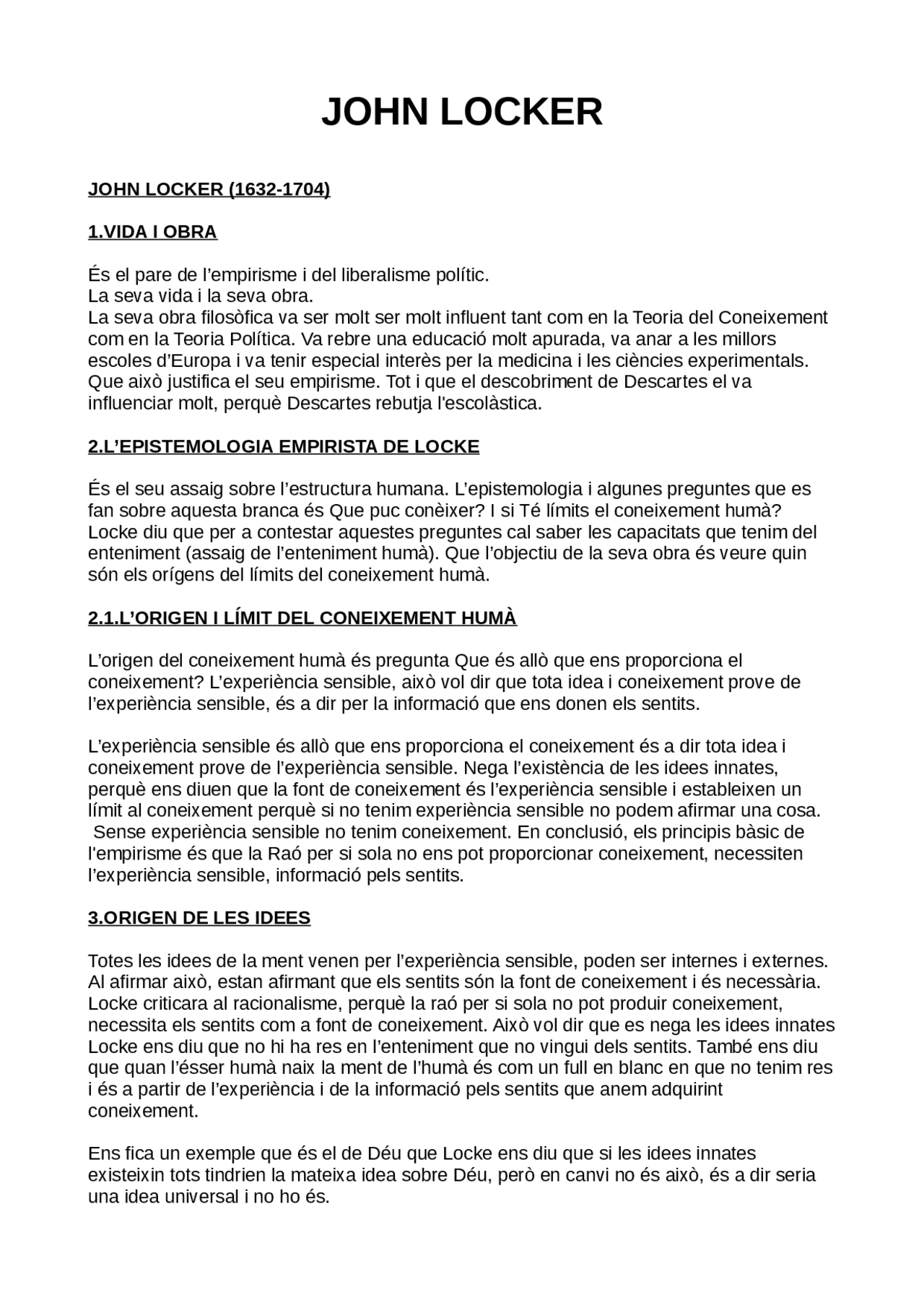 JOHN LOCKER HISTÒRIA DE LA FILOSOFIA | Apuntes de Historia de la ...