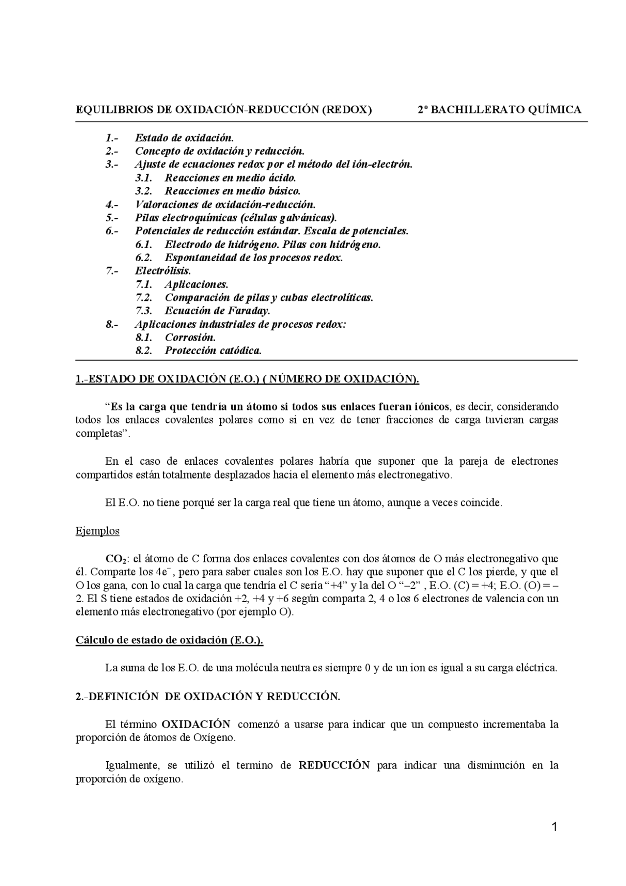 Apuntes De Reacciones Quimicas Redox Docsity