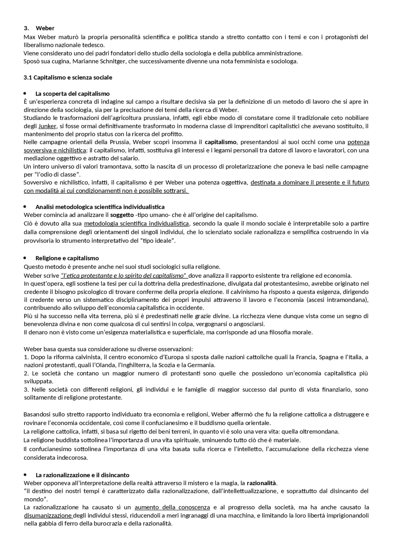 Weber Riassunto Preso Dal Galli Docsity