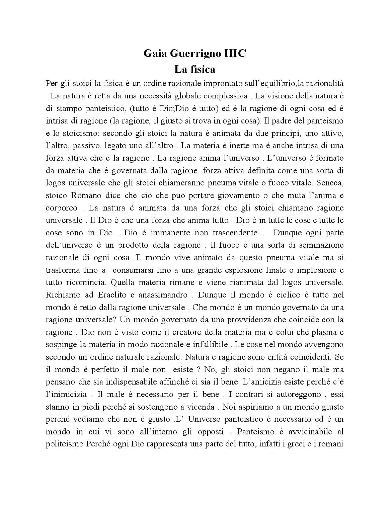 Sintesi Dello Stoicismo Fisica Ed Etica Docsity