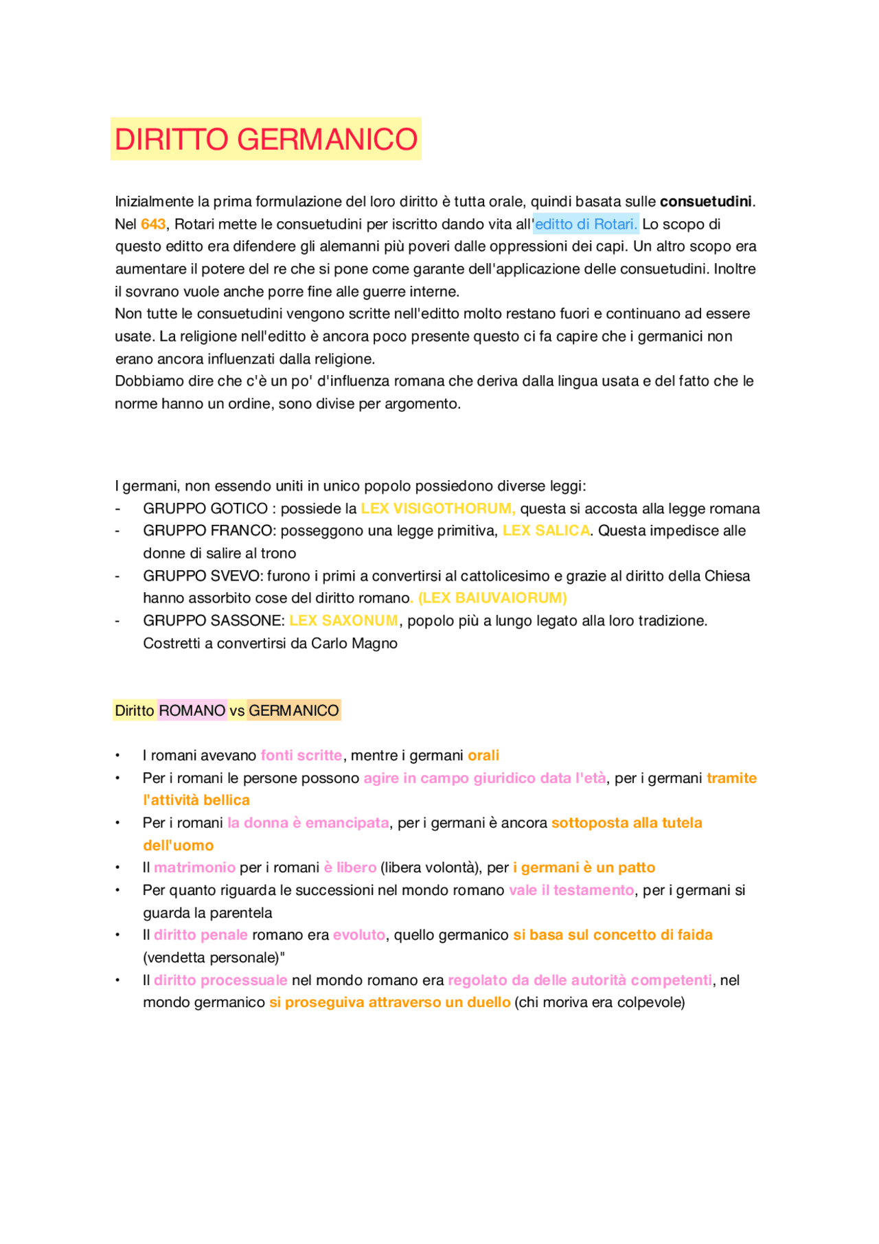 Storia Del Diritto Riassunto Docsity