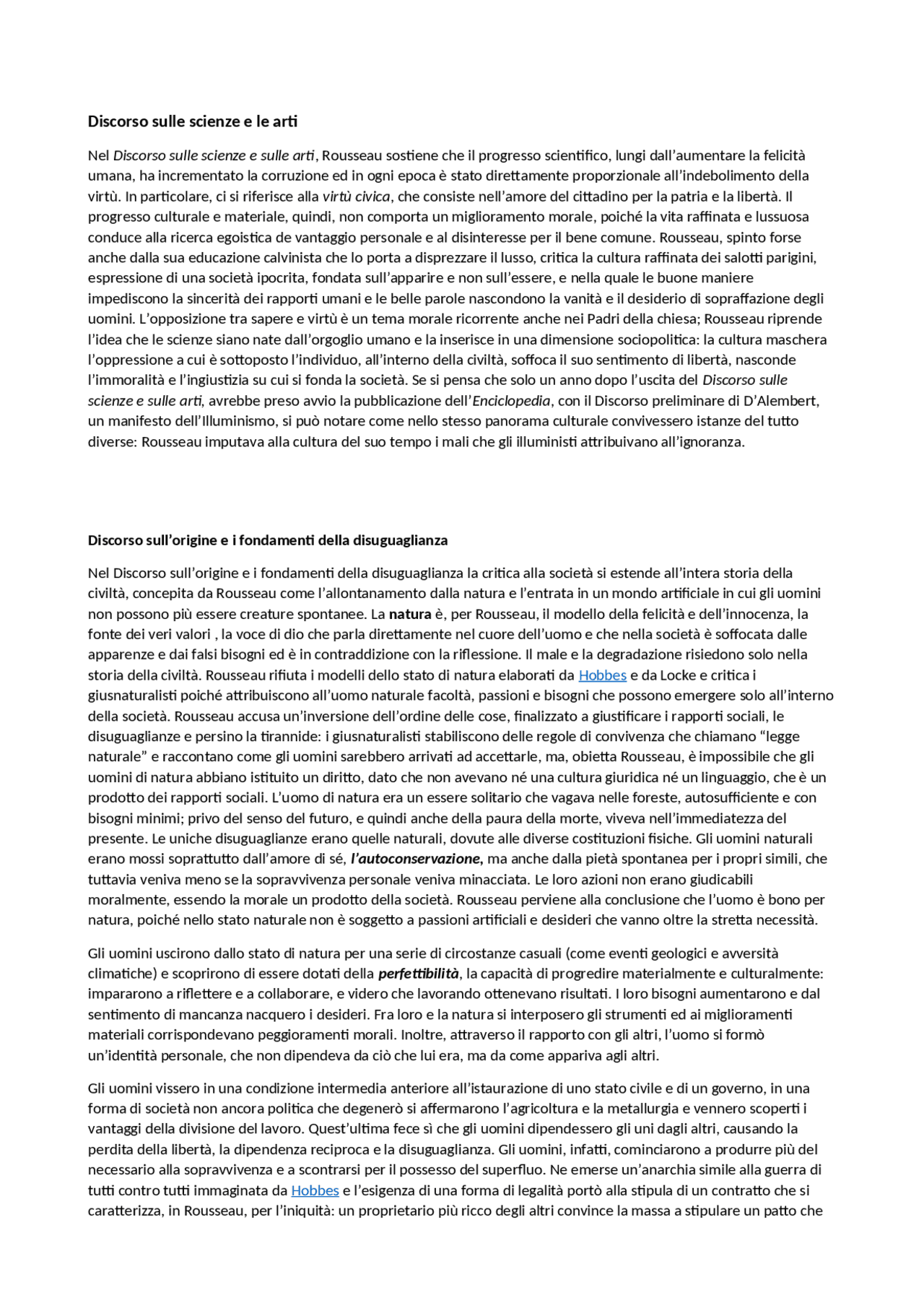 Riassunto Vita Rousseau Docsity
