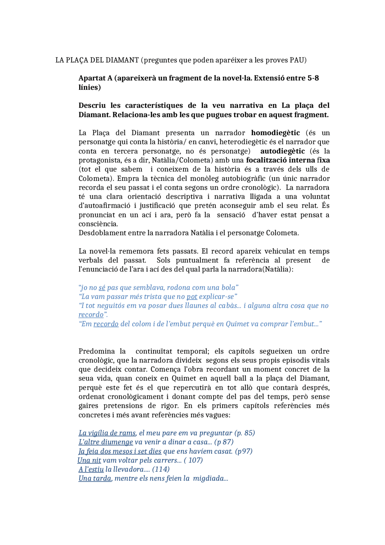 Llibre literatura mercé rodoreda - Docsity